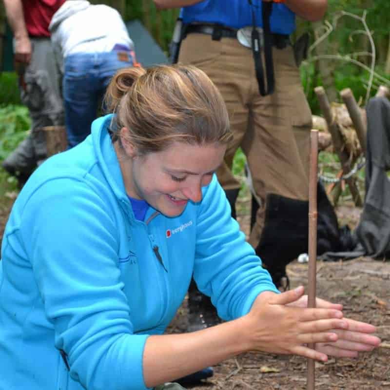 Friction fire lighting course